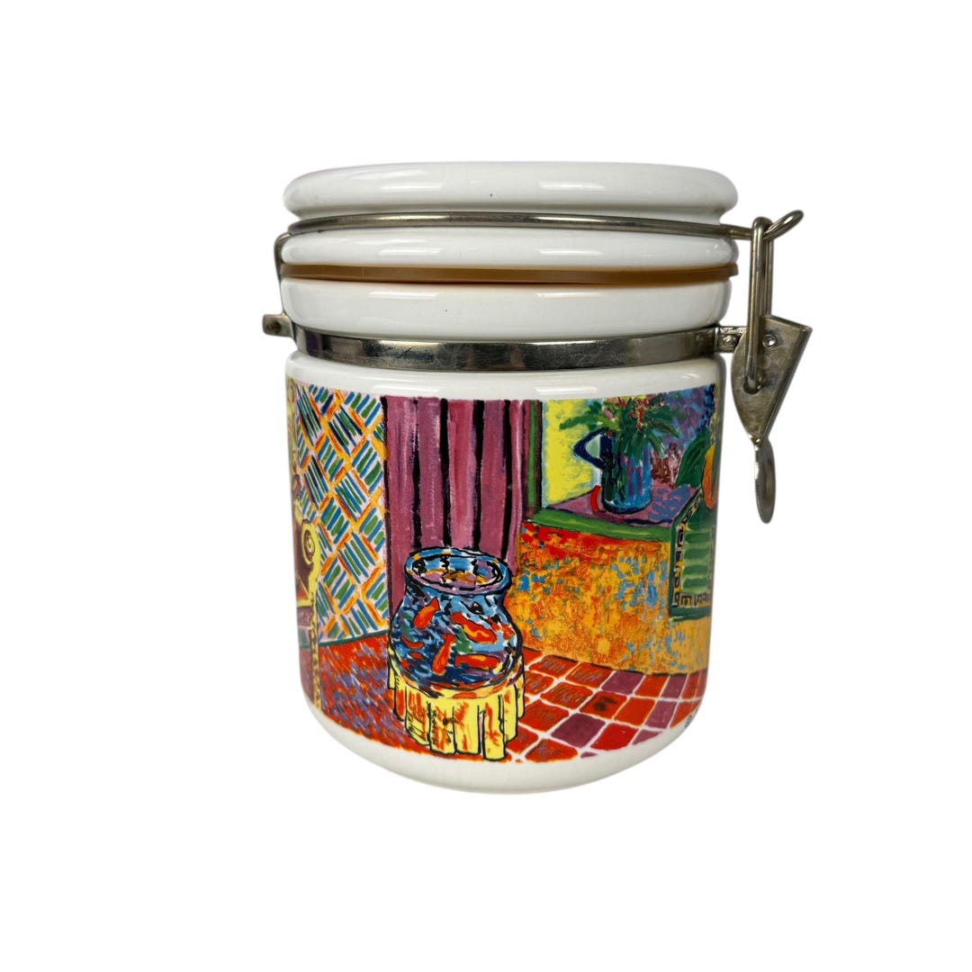 Vintage Chaleur Masters Collection Art Canister Jar by D. Burrows Raoul ...