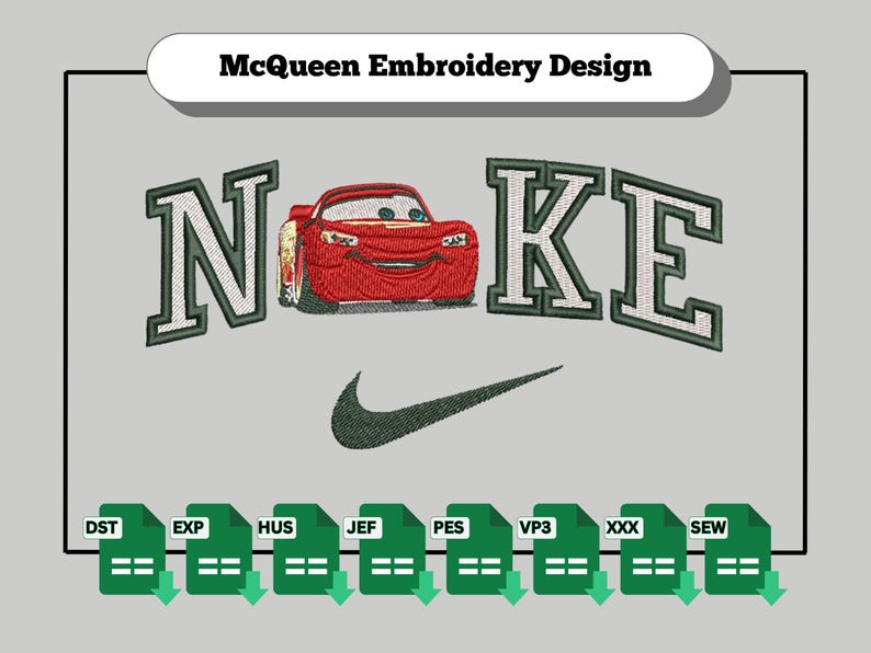 Mcqueen Embroidery Design Iconic Car Character Embroidery 4 Sizes ...