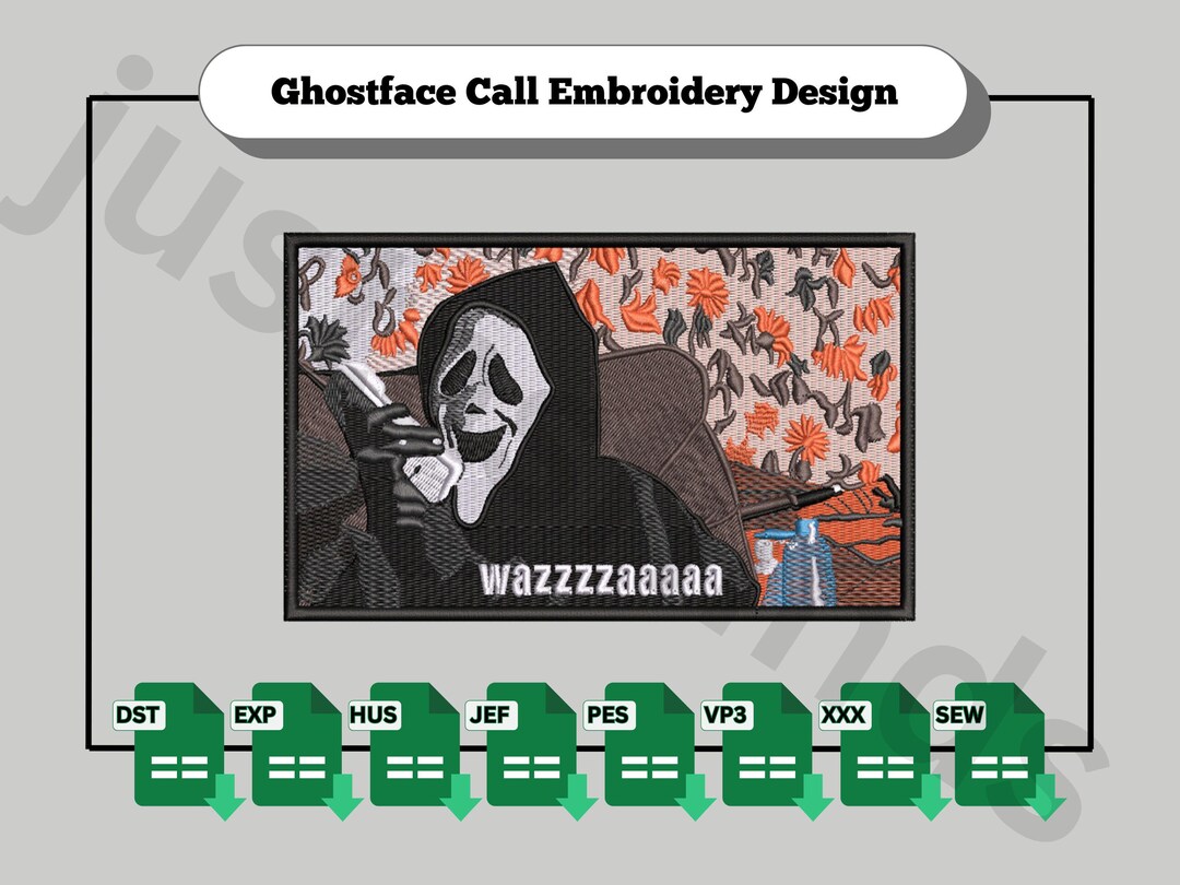 Ghostface Call Embroidery Design 4 Sizes, Multiple Formats - Etsy