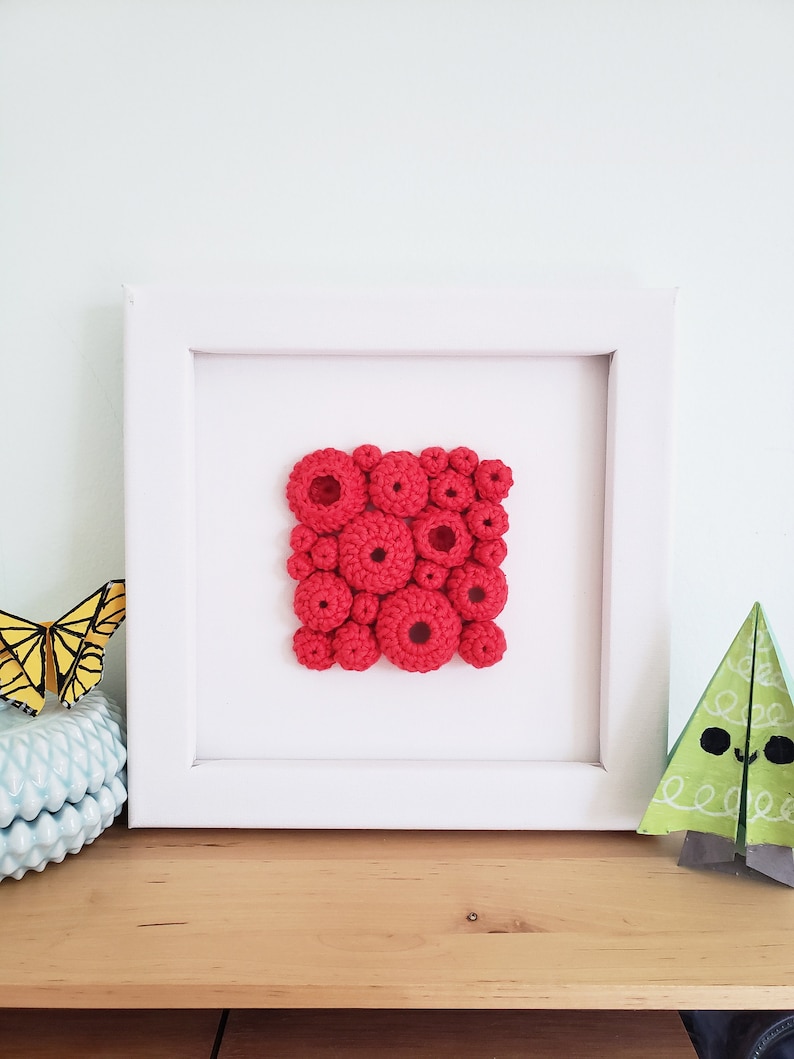 PDF Crochet Pattern Red Coral Wall Art - Instant Download Make Your Own ...