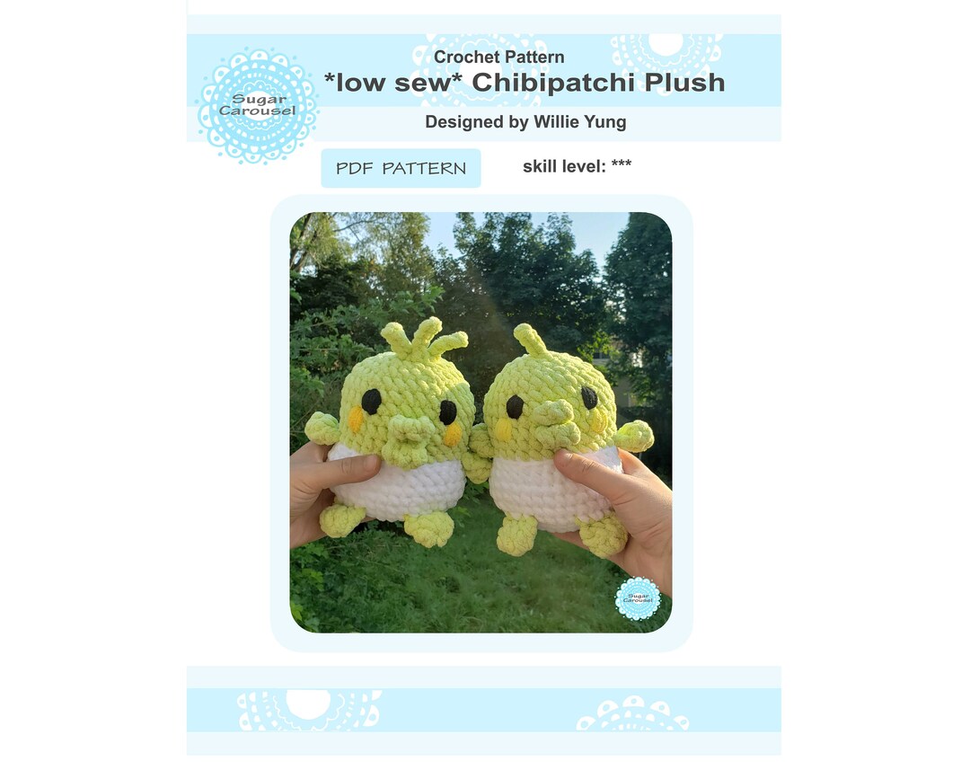 PDF Crochet Pattern Chibipatchi Plush - Lime Green Original Tamagotchi ...