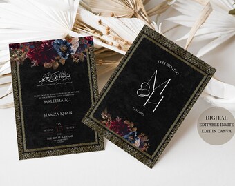 Editable Muslim Wedding Template, Muslim Digital Wedding Invite ...