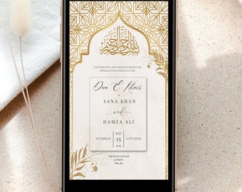 Dua E Khair Wedding Invitation,floral Nikkah Invite, Editable Valima ...