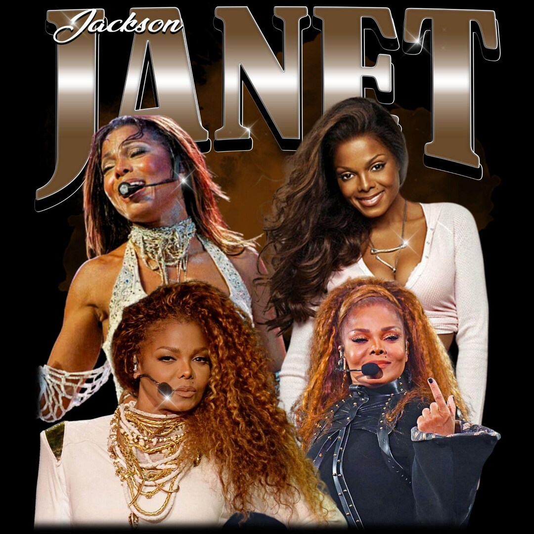 JANET JACKSON T Shirt Design. PNG Digital 4500x5100 Px. R&B, Pop, Retro ...