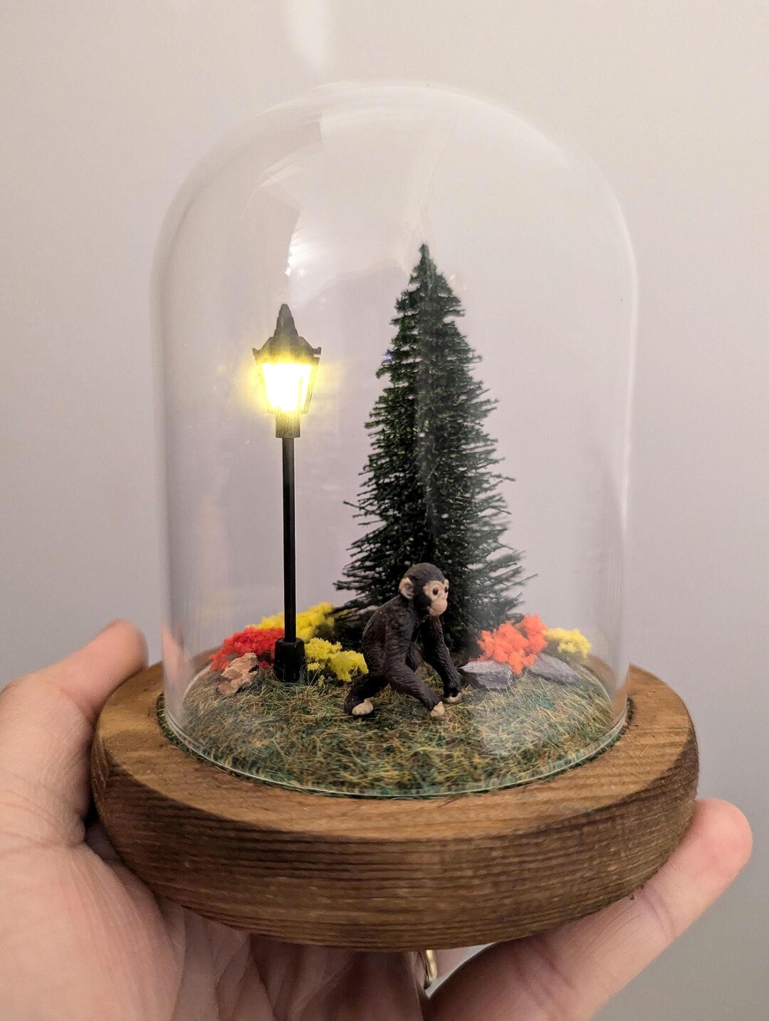 Chimpanzee Monkey Terrarium Miniature Handmade Light up Terrarium ...