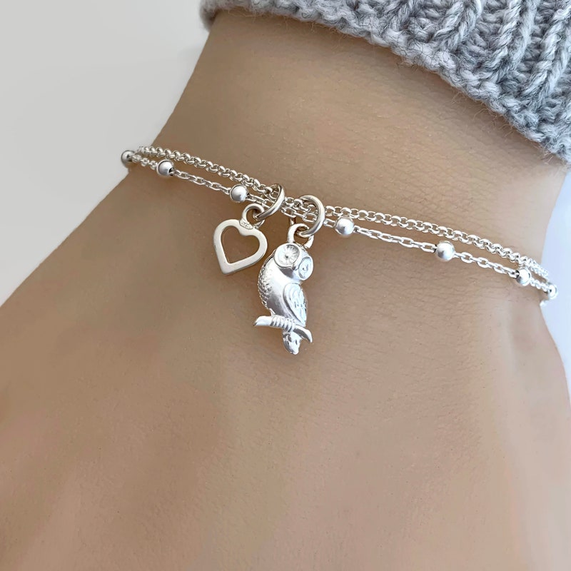 Owl Charm Bracelet - Etsy