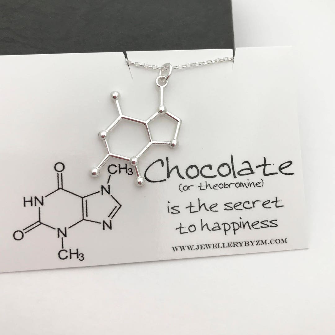 Sterling Silver Chocolate Necklace - Chocolate Molecule, Science ...
