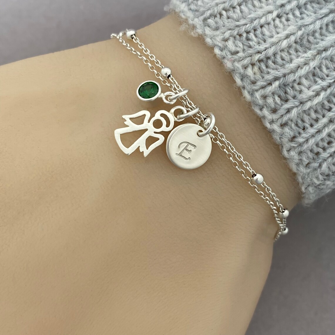 Adjustable Personalized Angel Bracelet Sterling Silver - Etsy UK