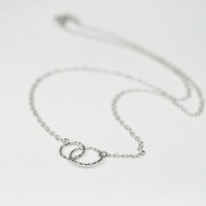 Two Entwined Circles Sterling Silver Necklace - Infinity Necklace ...