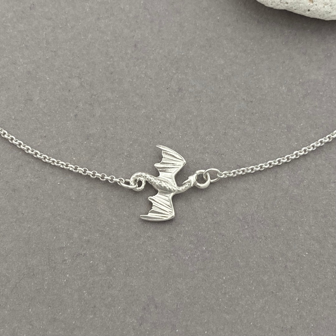 Sterling Silver Dragon Necklace - Etsy