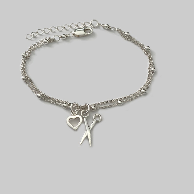 Sterling Silver Scissors Bracelet, Hair Stylist Gift, Hairdresser Gift ...