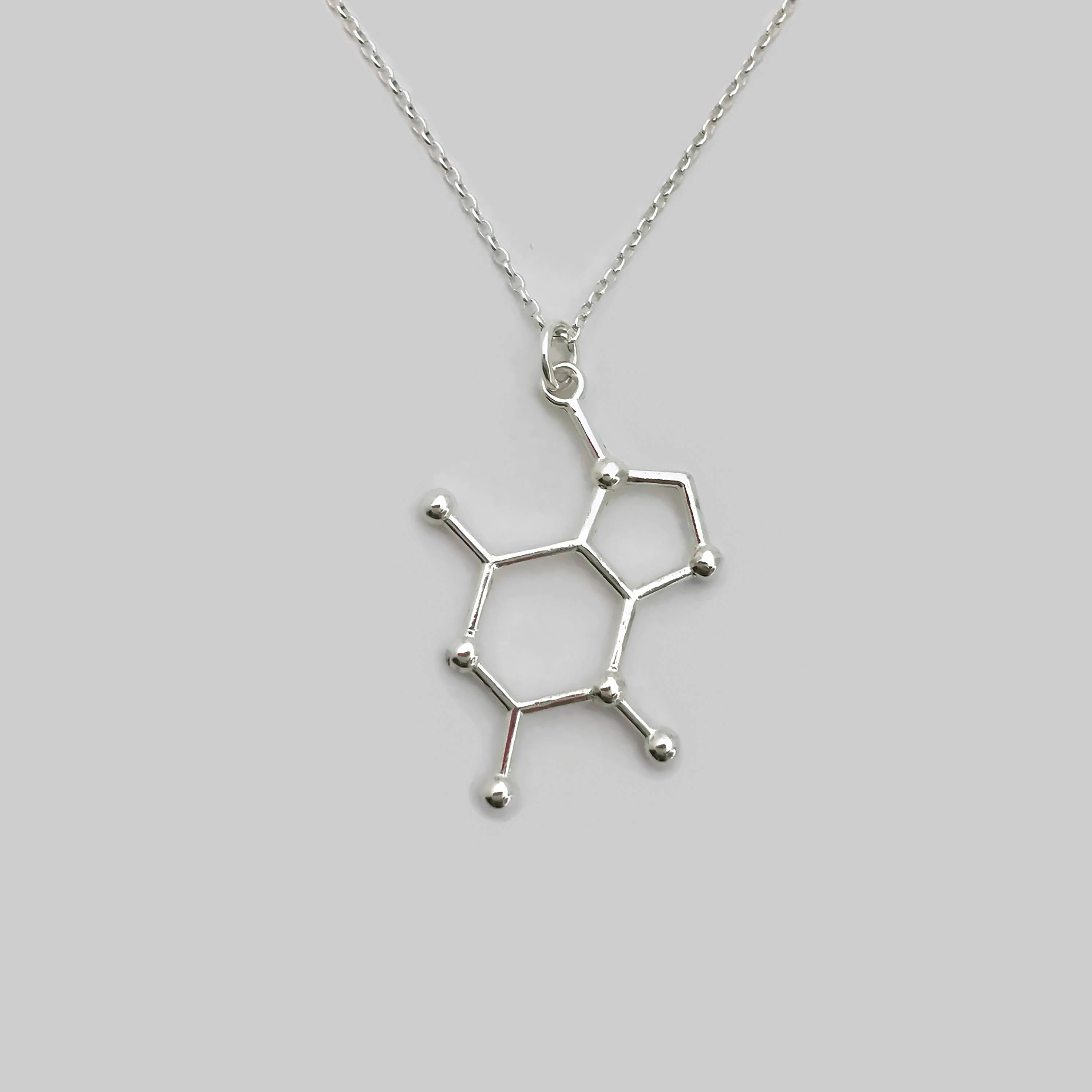 Sterling Silver Chocolate Necklace Chocolate Molecule | Etsy