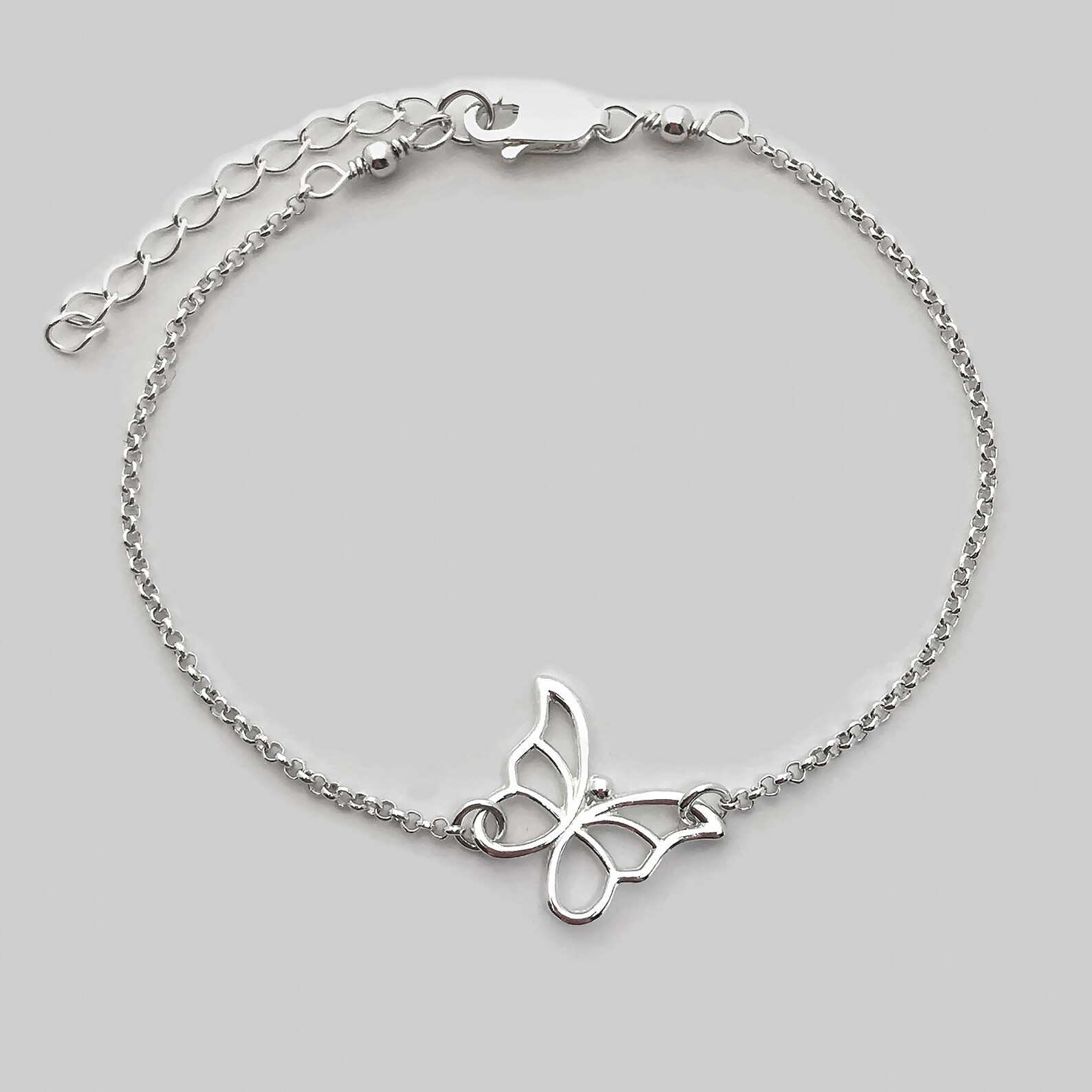 Sterling Silver Butterfly Anklet Ankle Bracelet Sterling - Etsy UK
