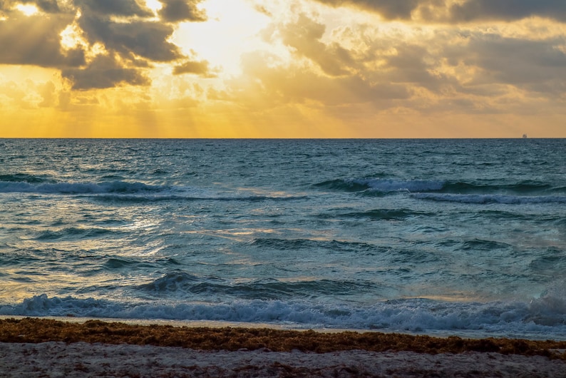 Beachside Landscape Sand Beach Oceanfront Florida Water Paradise Sky - Etsy
