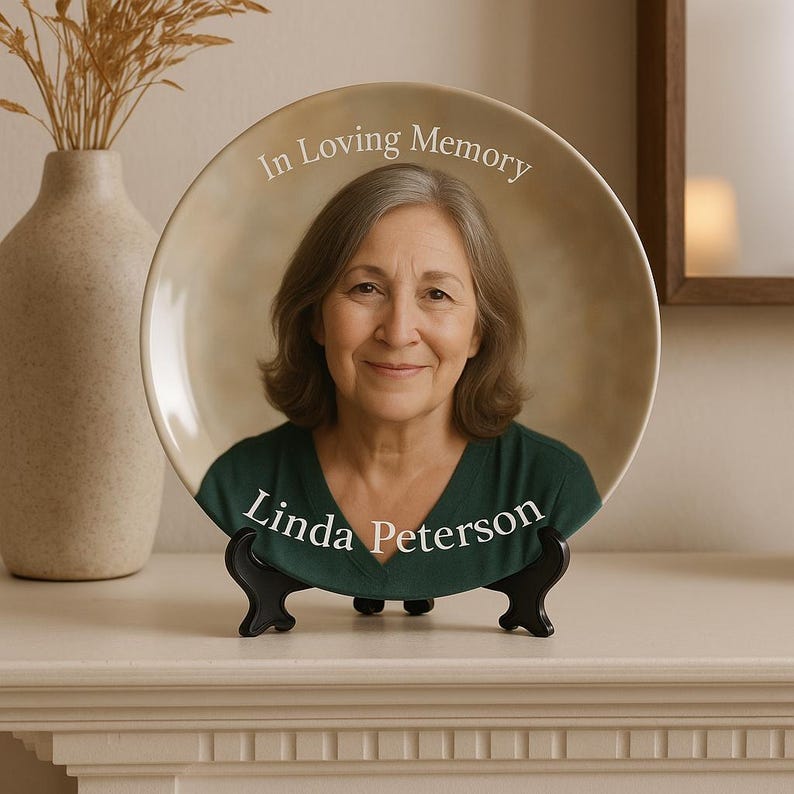 Custom 8 Inch Ceramic Photo Plate, Personalized Picture Plate Gift ...