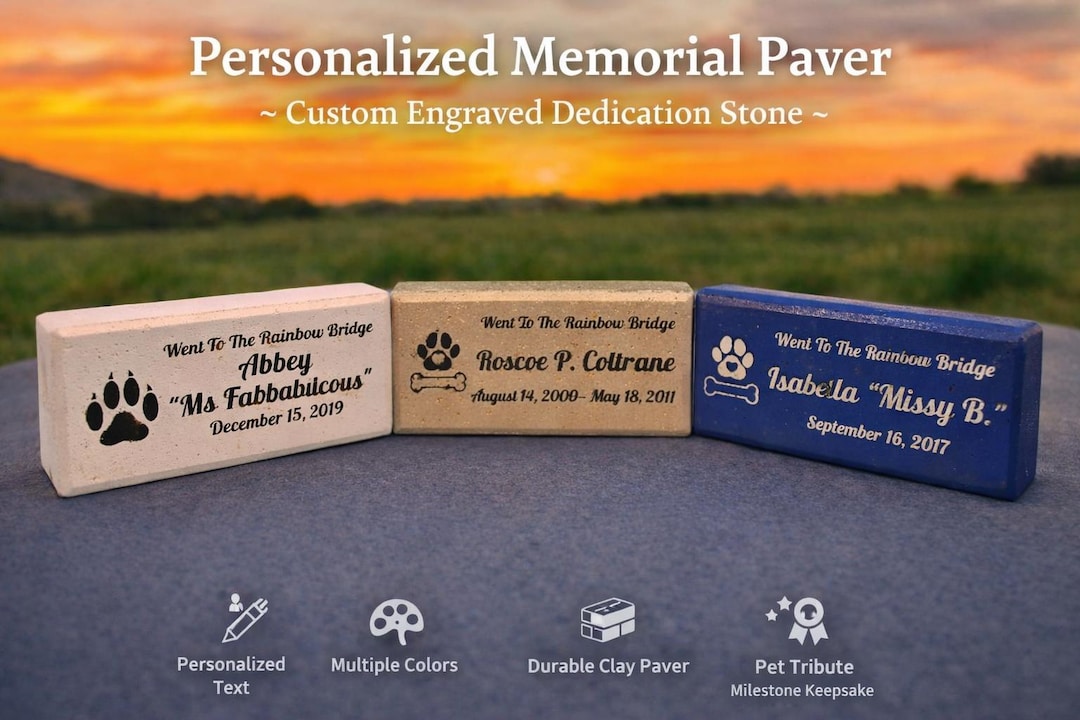 Personalized Memorial Paver – Custom Engraved Dedication Stone – Pet ...