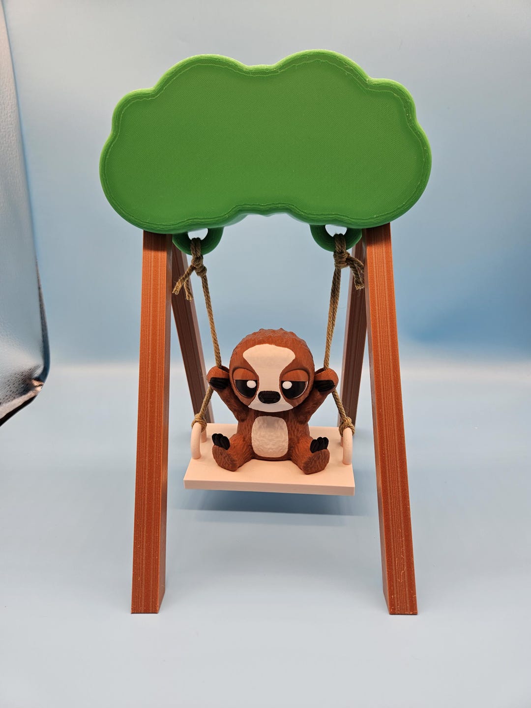 Adorable 3d-printed Sloth on a Swing: Whimsical Garden or Indoor Decor ...
