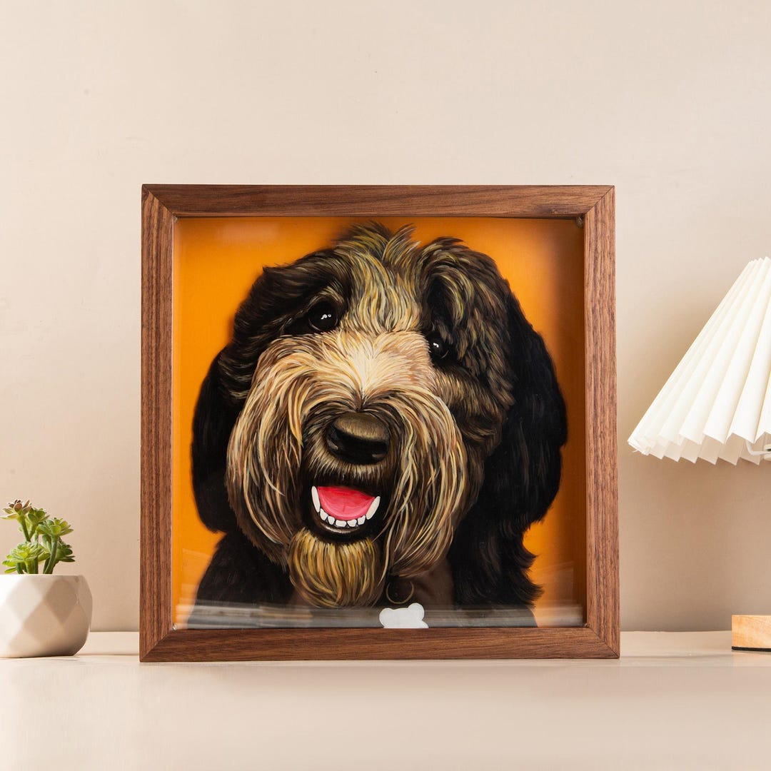 Custom 3D Glass Pet Portrait: Handcrafted Multi-layered Pet Art - Etsy