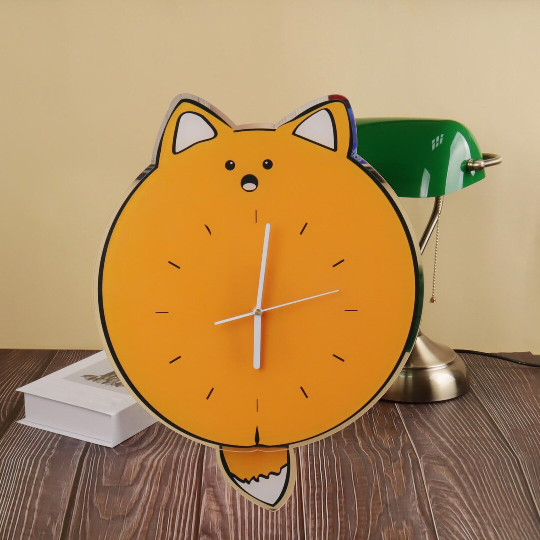 Wagging Tail Cat Clock: Acrylic Wall Decor, Children's Room - Etsy