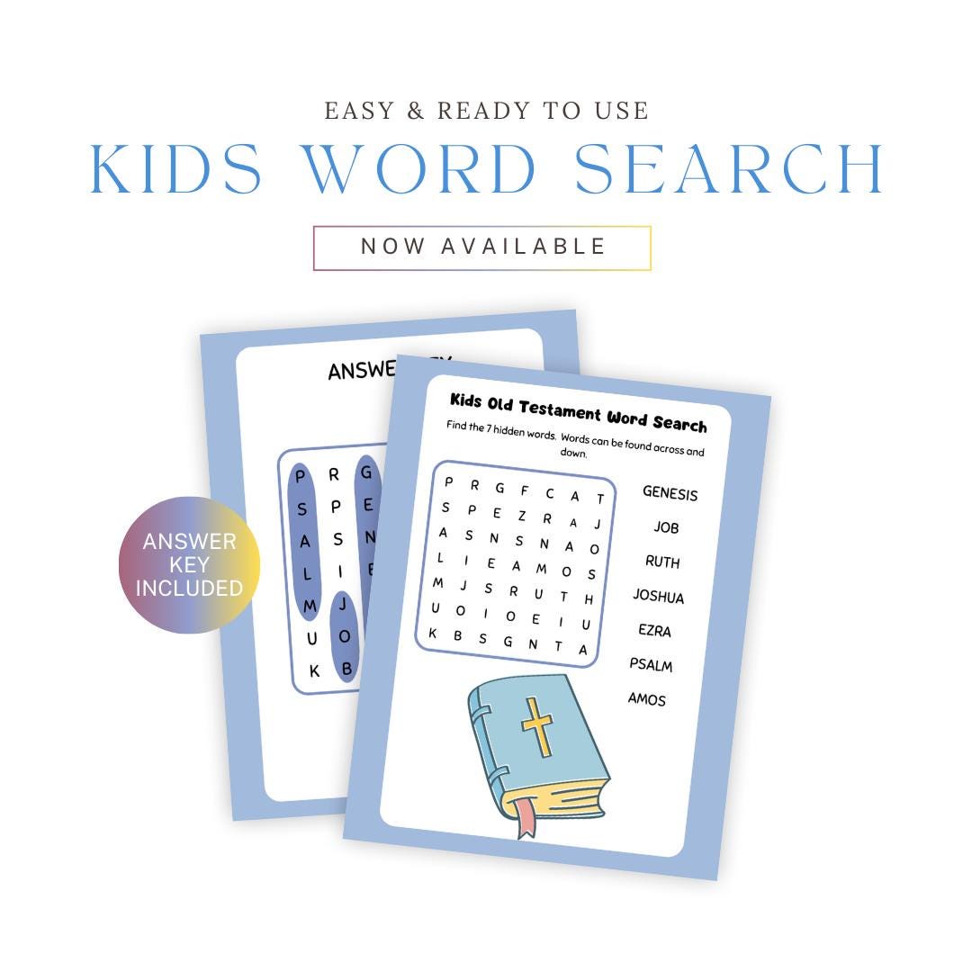 Bible Explorers: Old Testament Word Search for Kids | Printable ...