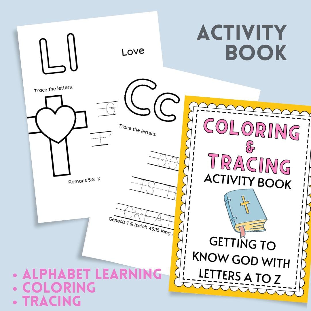 Coloring & Tracing Activity Book INSTANT Download Sunday School Lesson ...