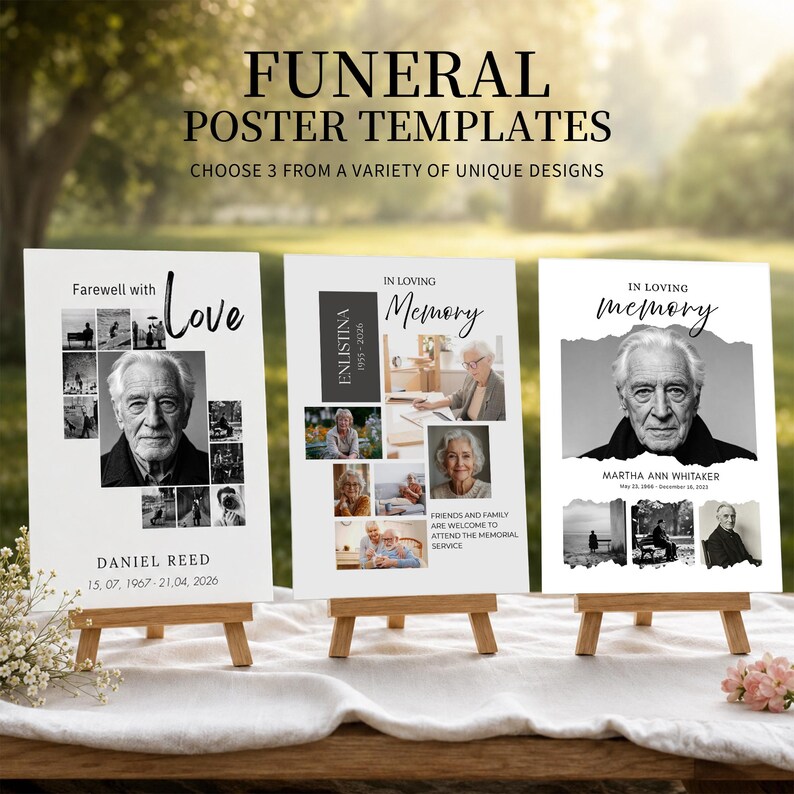 Funeral Photo Collage Template: Celebration of Life Memorial Poster ...