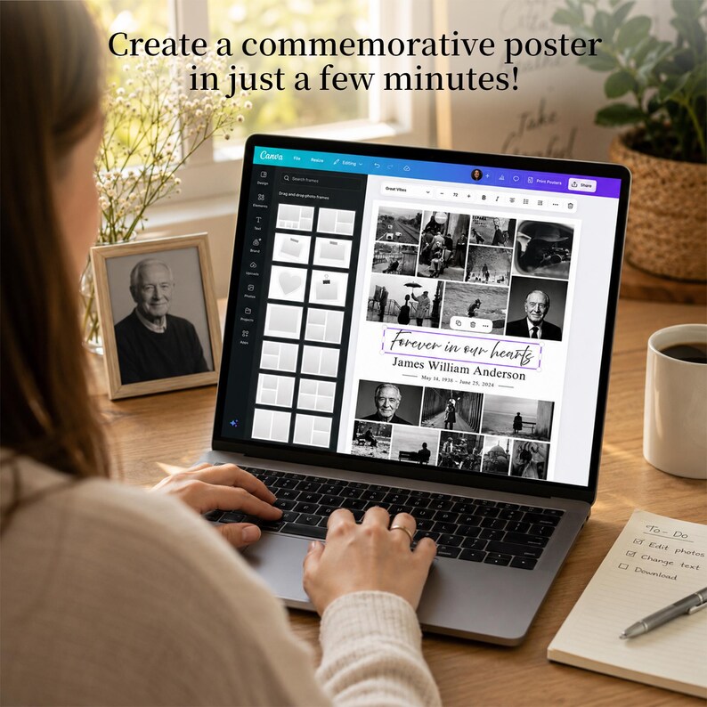 Funeral Photo Collage Template: Celebration of Life Memorial Poster ...
