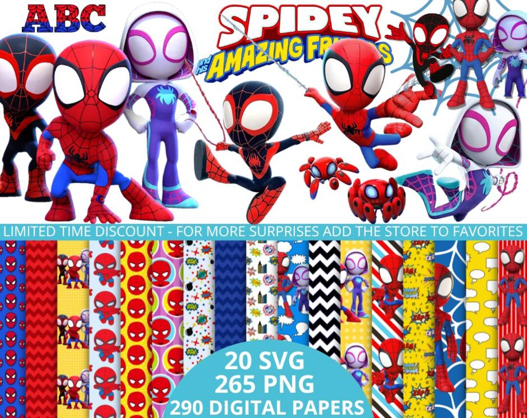 Spidey Digital Papers, Spidey Backgrounds, Seamless Patterns, Spidey ...