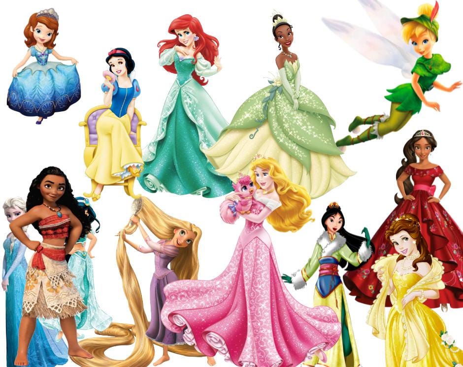 Princess Png & Svg Clipart Bundle, Princess Digital Paper PNG, Princess ...