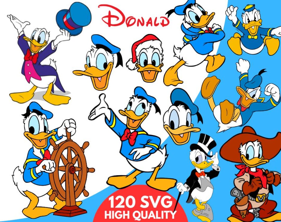 Donald Duck SVG Bundle, Donald Duck Layered,svg, Easy Cut,tshirt Print ...