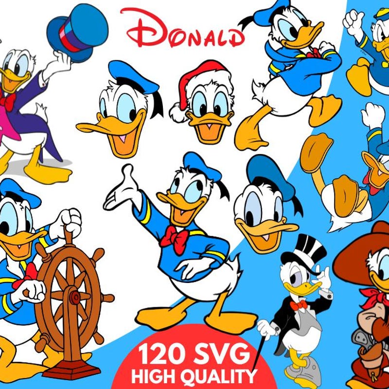Donald Duck Svg - Etsy