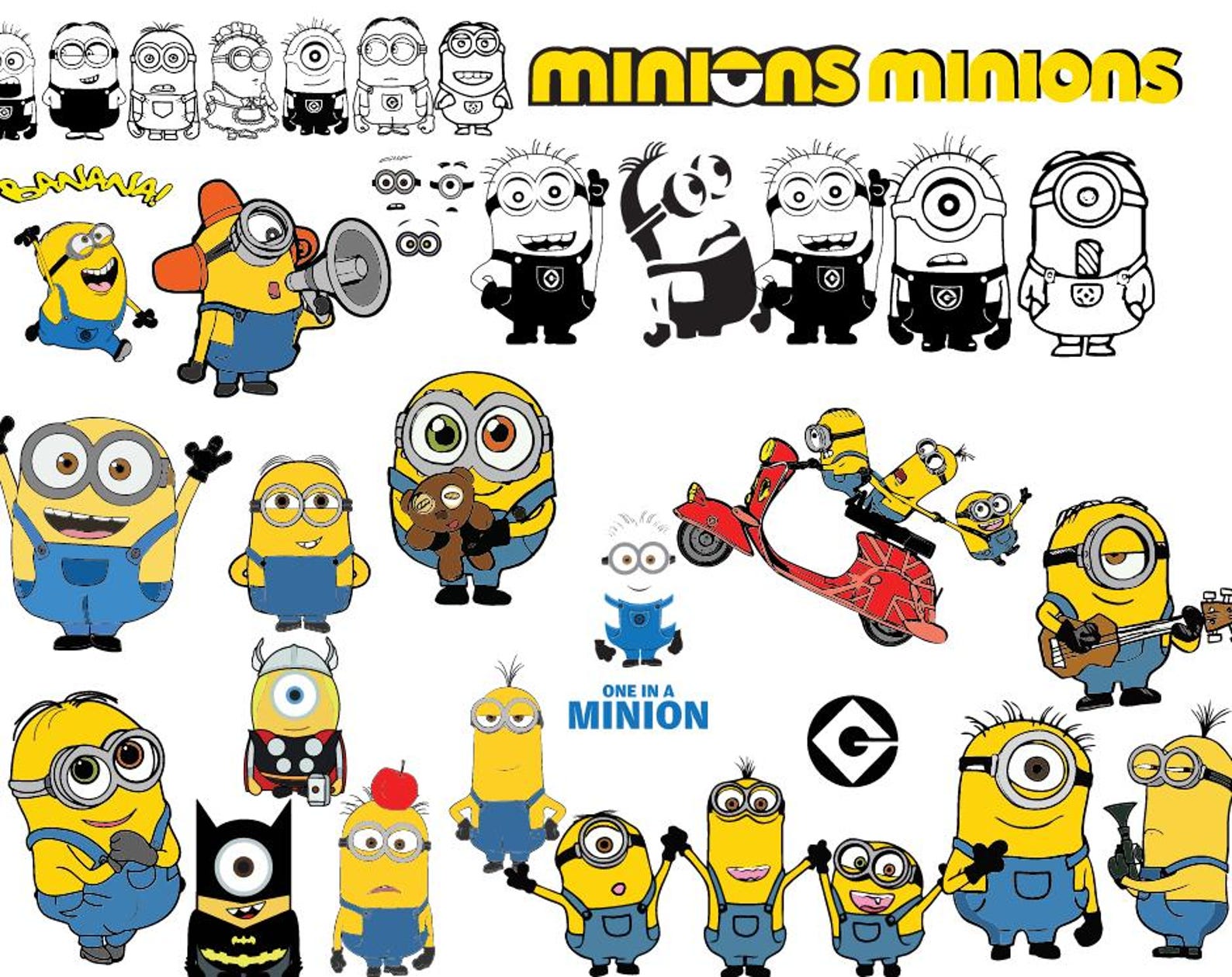 Minions Svg Bundle, Minions Svg Files, Minions Layered Cut Files for ...
