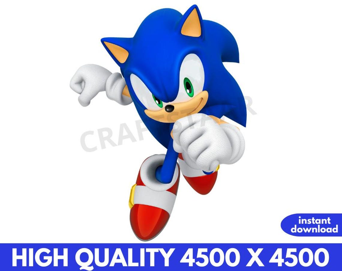 Sonic Png Clipart, Sonic the Hedgehog Printable, Sonic Png Instant ...