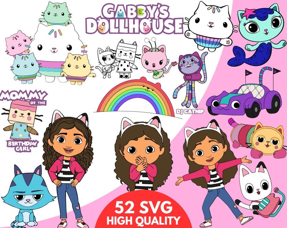 Gabbys Dollhouse SVG Bundle, Gabbys Dollhouse Font Svg, Gabbys ...