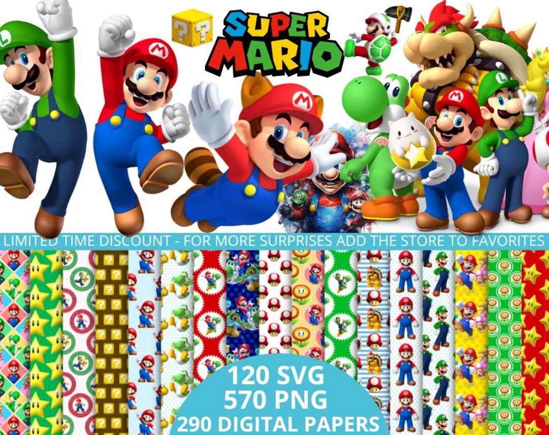 Super Mario Digital Papers, Super Mario Backgrounds, Seamless Patterns ...
