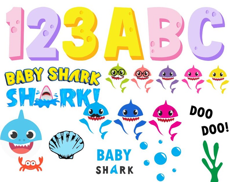 Baby Shark Png & Svg Bundle, Shark Tururu Png, Baby Shark Svg Bundle ...