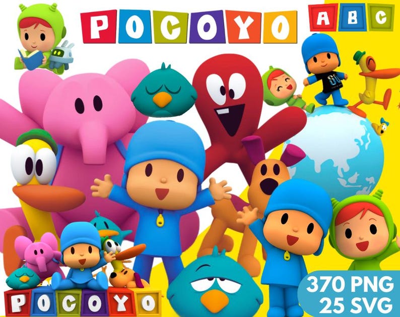 Pocoyo Png & Svg Clipart, Pocoyo Clipart Bundle, Pocoyo Png Instant ...