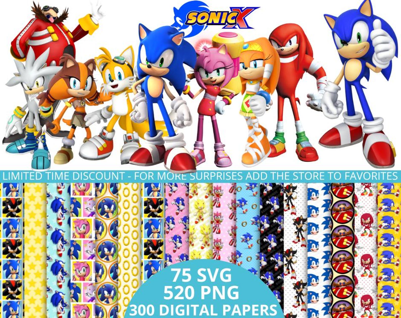Sonic Digital Papers, Sonic Backgrounds, Seamless Patterns, Sonic ...