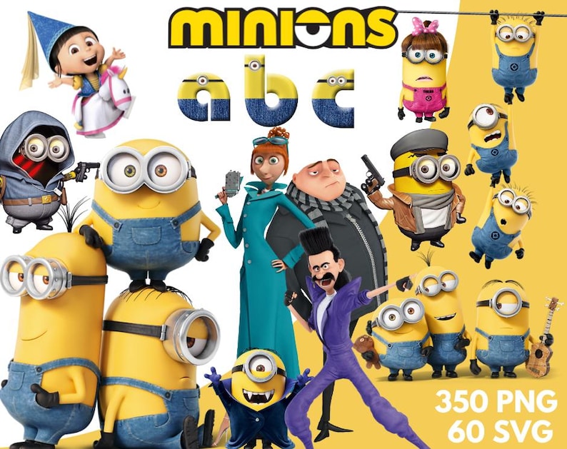Minions Png & Svg Cliparts Mega Bundle, Minions Sublimation Png ...