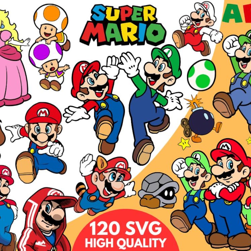 Mario Svg - Etsy