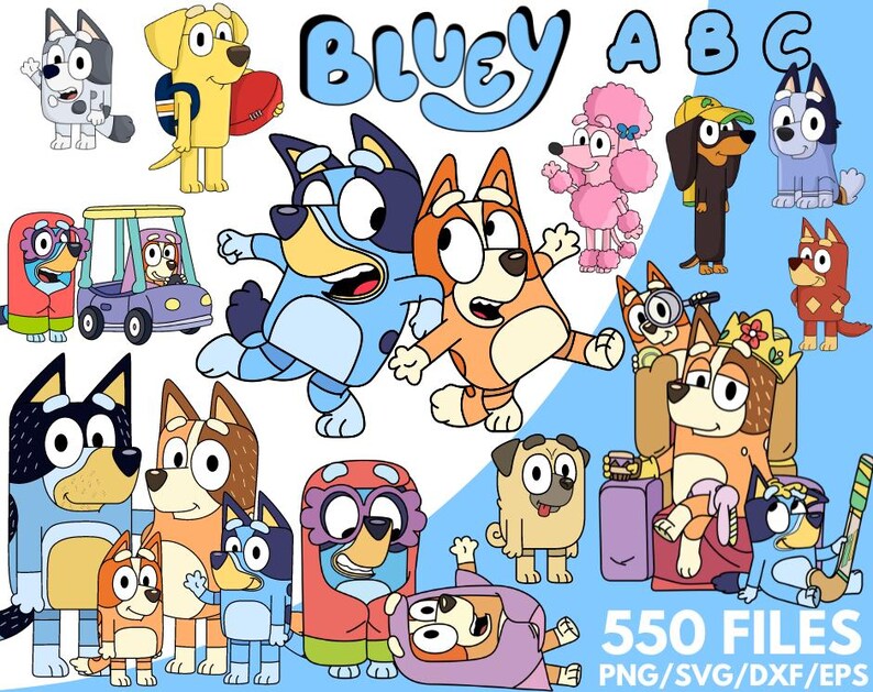 Blue Png & Svg Clipart Bundle, Blue Dog Mega Pack, Blue Dog Birthday ...