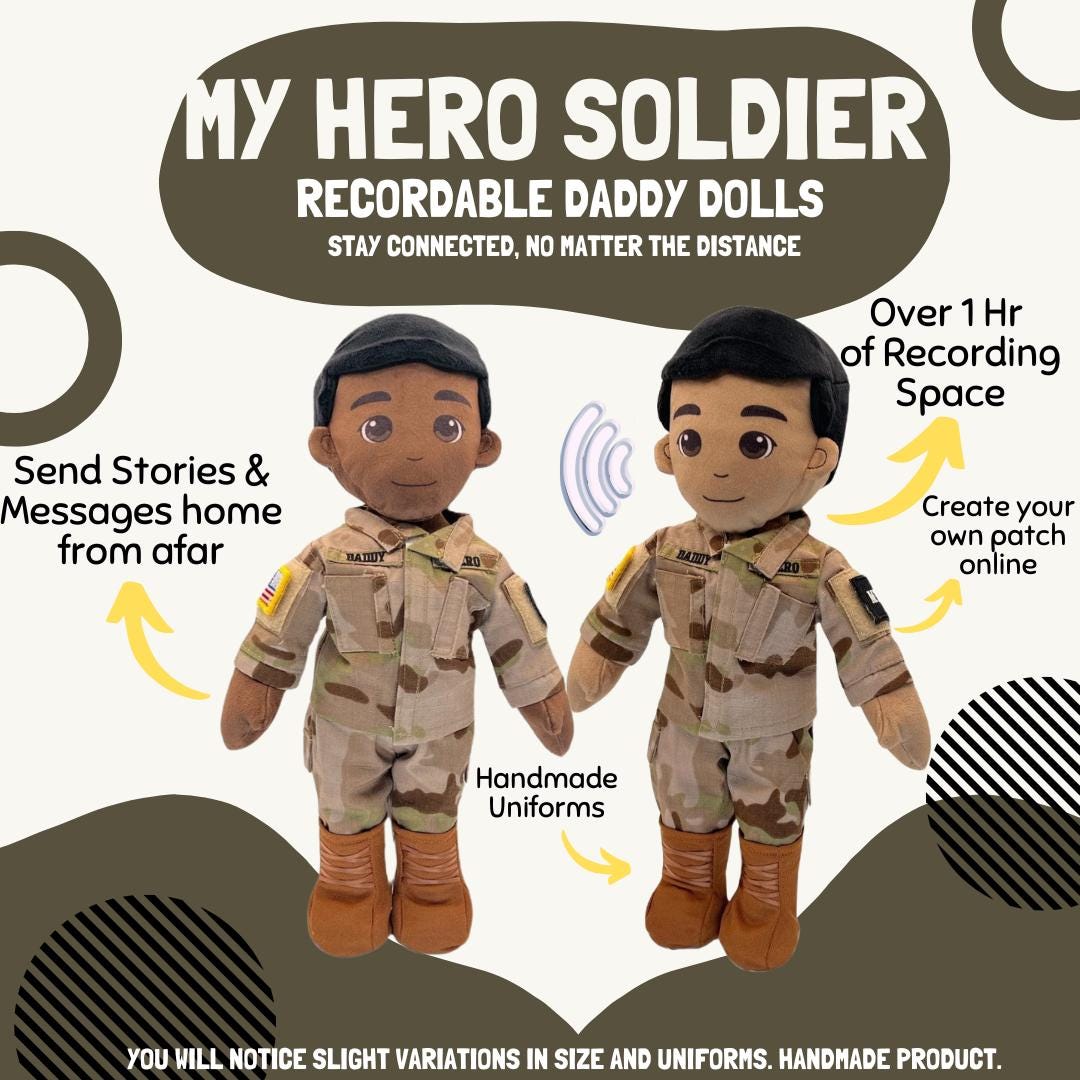 My Hero Soldier 14 Recordable Soldier Daddy Deployment Doll 1 Hr of ...