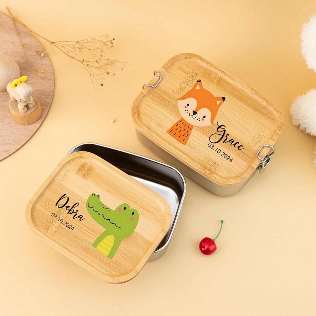 Personalised Name Lunch Box for Kids,custom Engraved Wood Lunch Box,boy ...