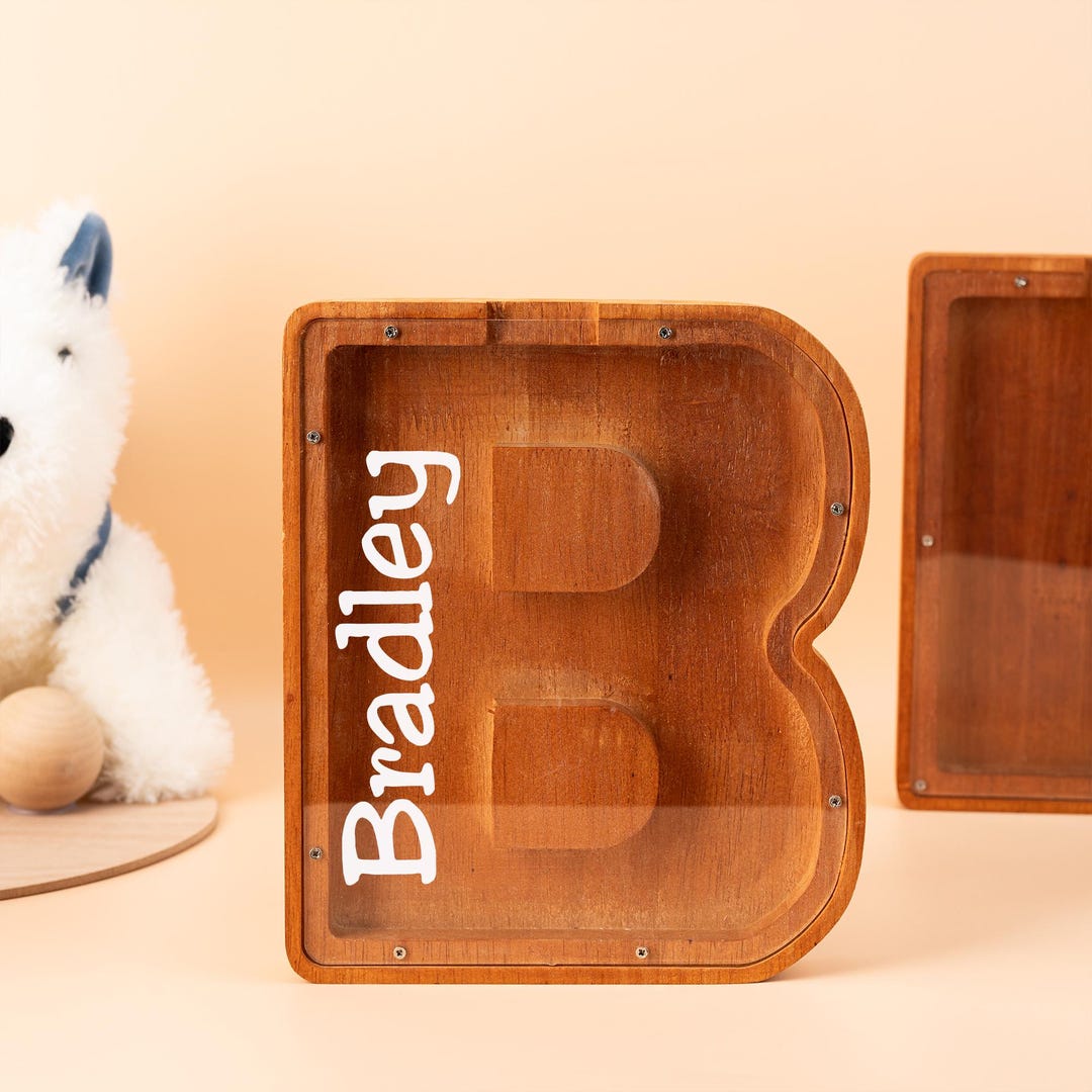Gift for Kids,custom Wood Alphabet Letter Bank,name Piggy Bank,kids ...