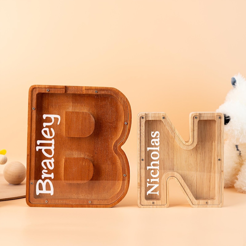 Wood Letter Coin Banks - Etsy