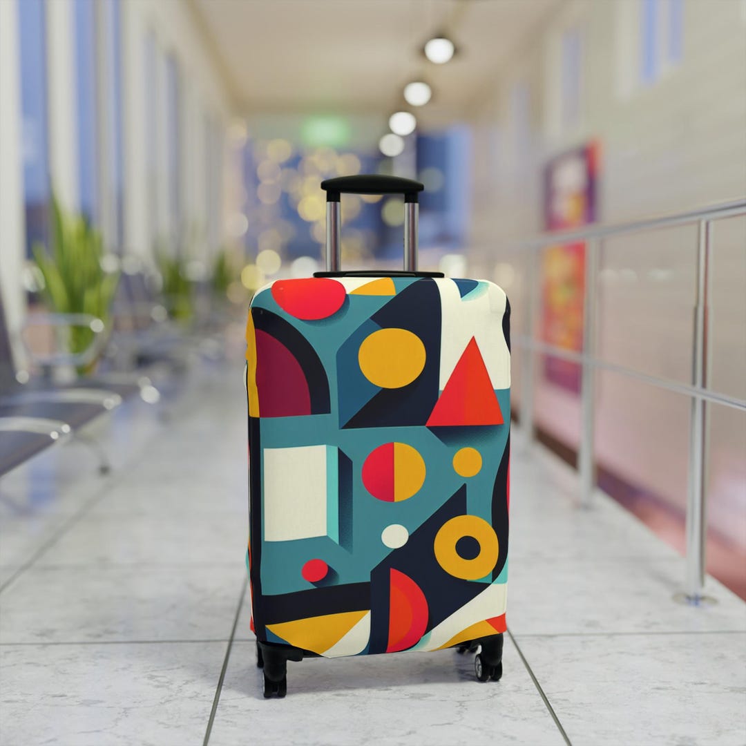 Luggage Cover, Abstract Geometric Shapes, Modern Minimalist Design ...