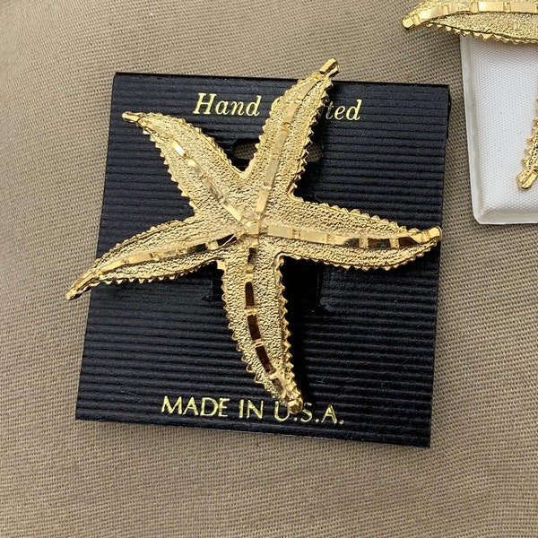 Gold Starfish Pin - Etsy
