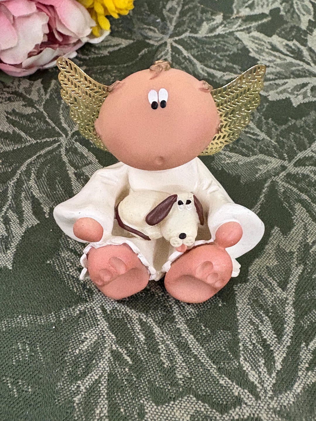 Vintage Angel Cheeks Cherub Angel With Dog - Kirks Kritter Angel Cheeks ...