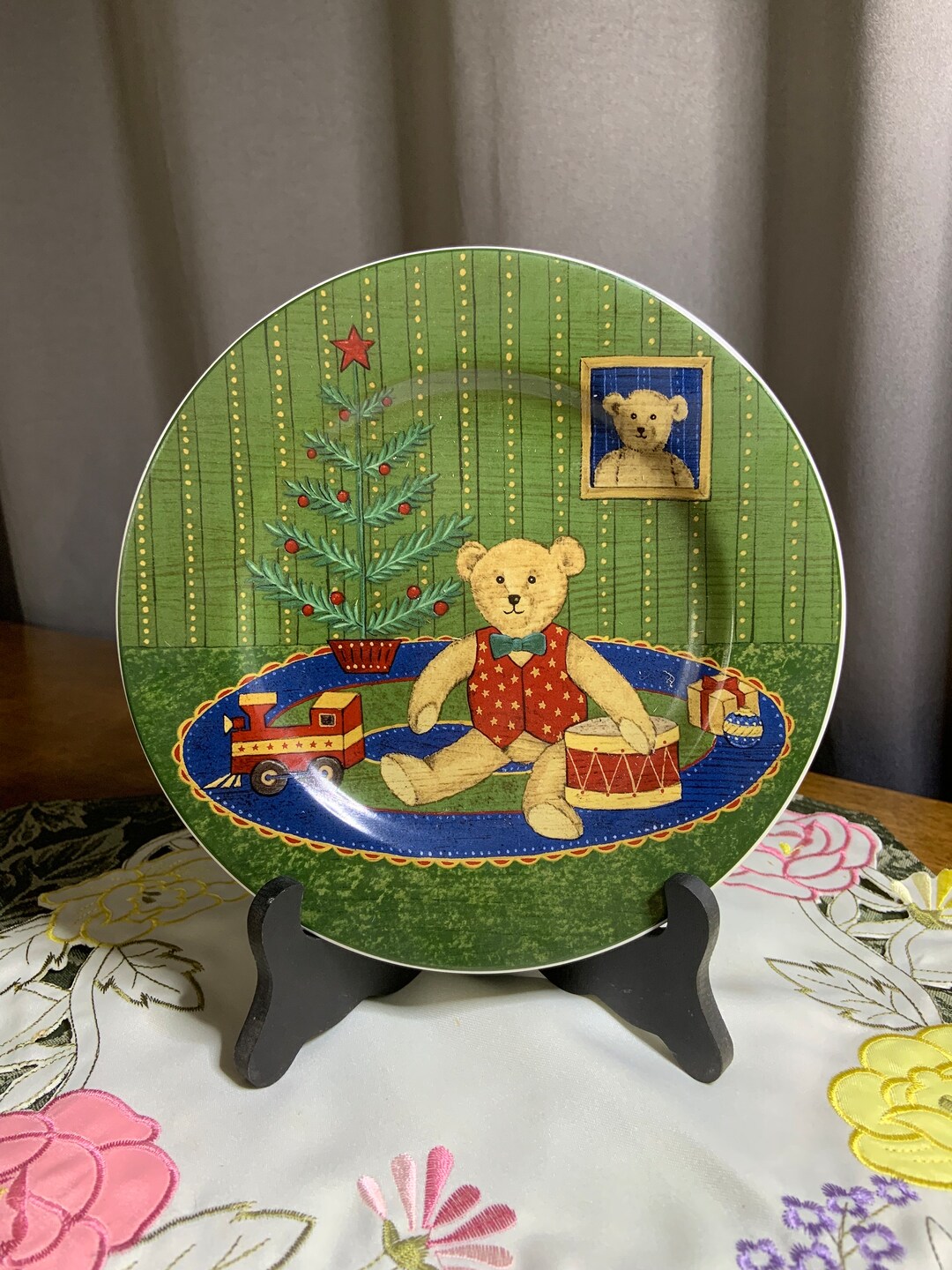Vintage Stoneware Warren Kimble Christmas Plate - Sakura Holiday Cheer ...