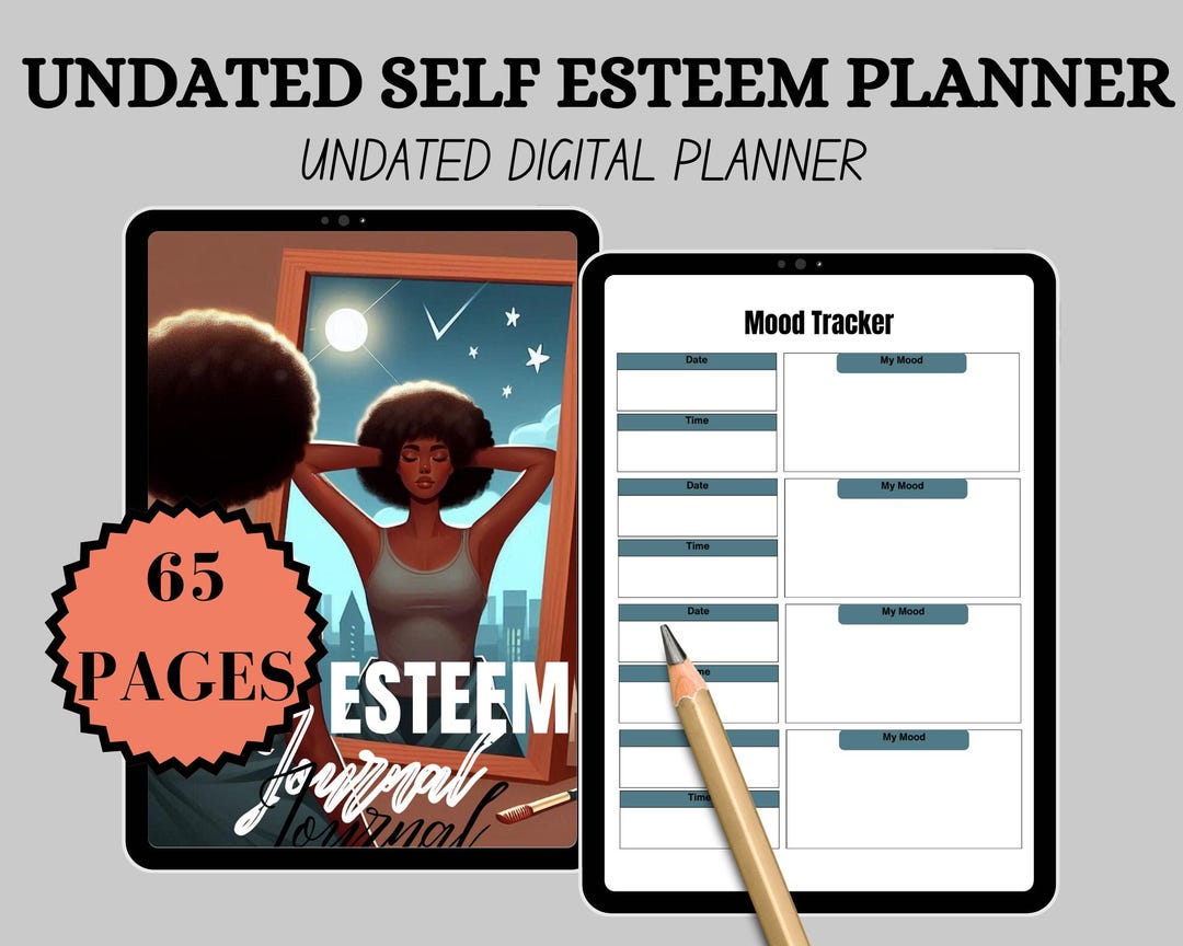 Editable Undated Self Esteem Planner, Confidence Building Workbook ...